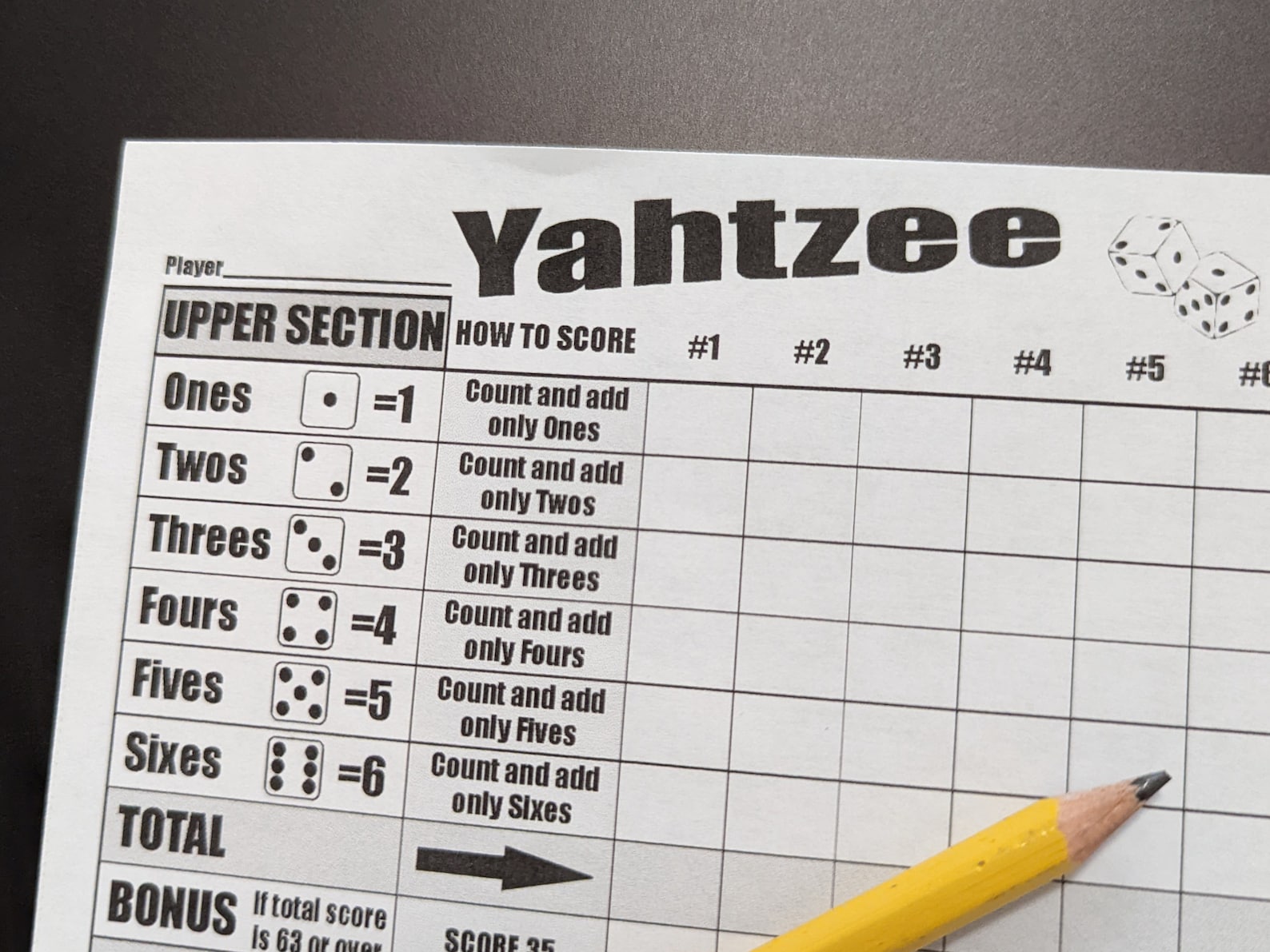 Yahtzee Printable Score Cards - Yahtzee Score Sheets - Yahtzee Score ...
