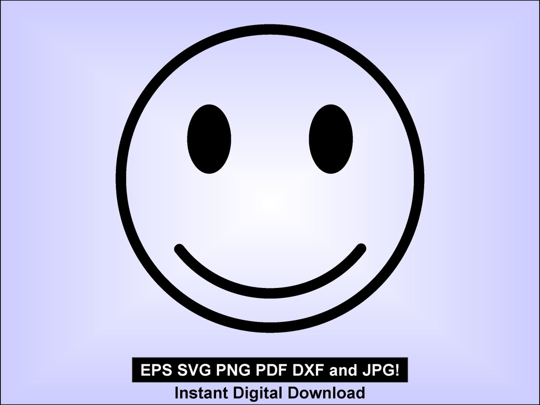 Smiley Face SVG PNG - Pdf Jpg Dxf Eps - Instant Digital Download - Etsy