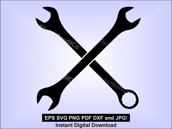Wrenches Crossed Silhouette Wrench Vector/ Wrench Silhouette Graphic