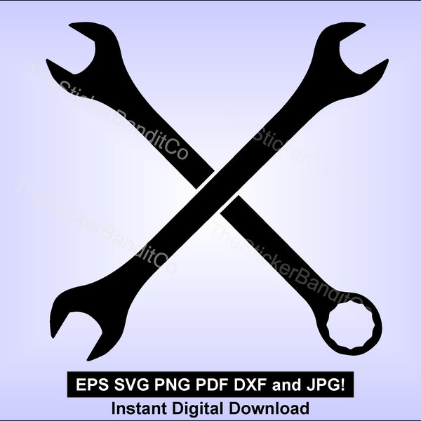 Crossed Wrenches Svg - Etsy
