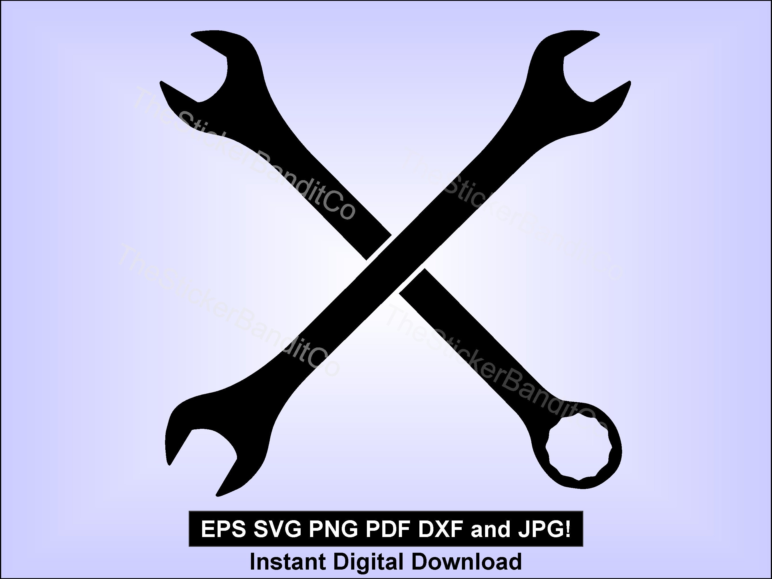 Crossed Wrenches SVG - Etsy