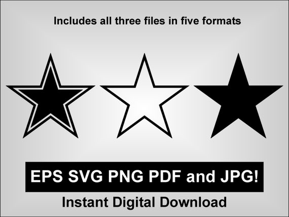 Star Stars Outline Solid Instant Digital Download Svg | Etsy