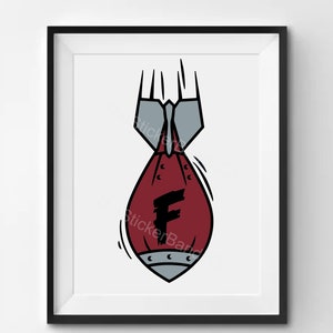 F Bomb SVG - for Vinyl Cutting and Sublimation - Fbomb Hardhat Tshirt ...