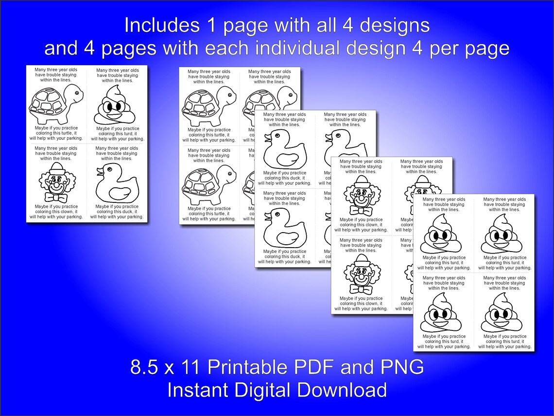 Printable BAD Parking Tickets - Instant Download - Coloring Page ...