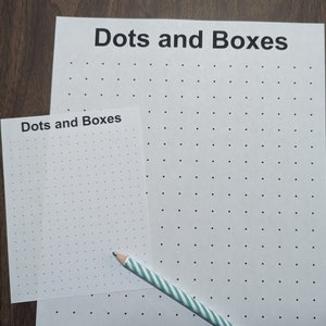 Dots and Boxes Printable Game - Pdf - Png - Digital Download - Family ...