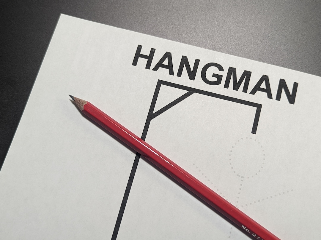 Hangman Printable Game - Pdf - Png - Digital Download - Family Game ...