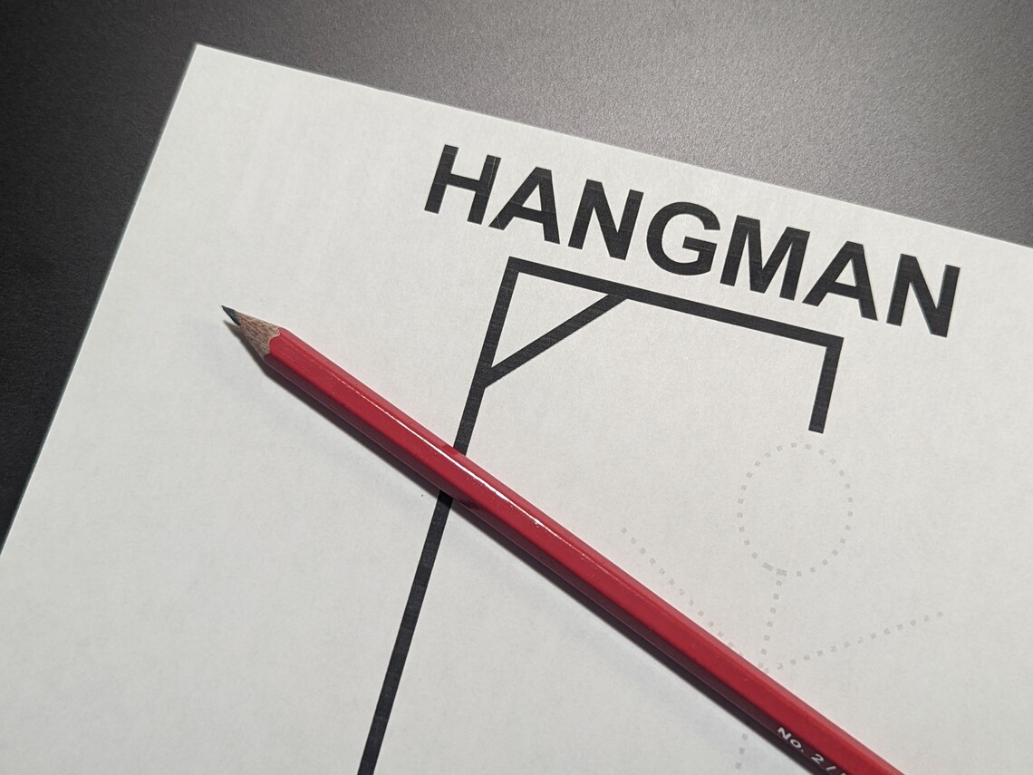 Hangman Printable Game Pdf Png Digital Download Family Game Childrens ...