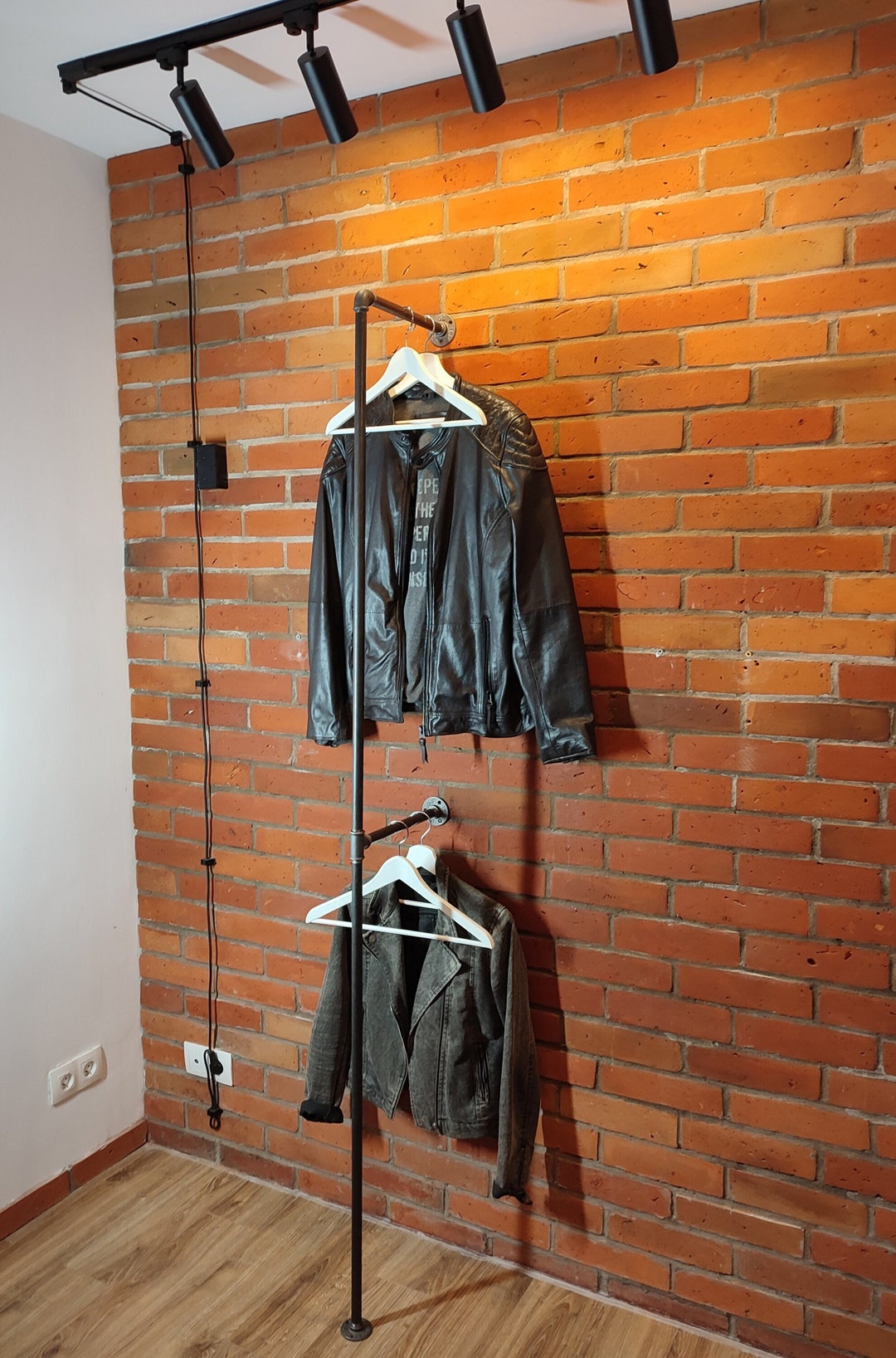Industrial Wall Mounted Clothes Rack, Wall Mounted Clothes Rail, Pipe ...