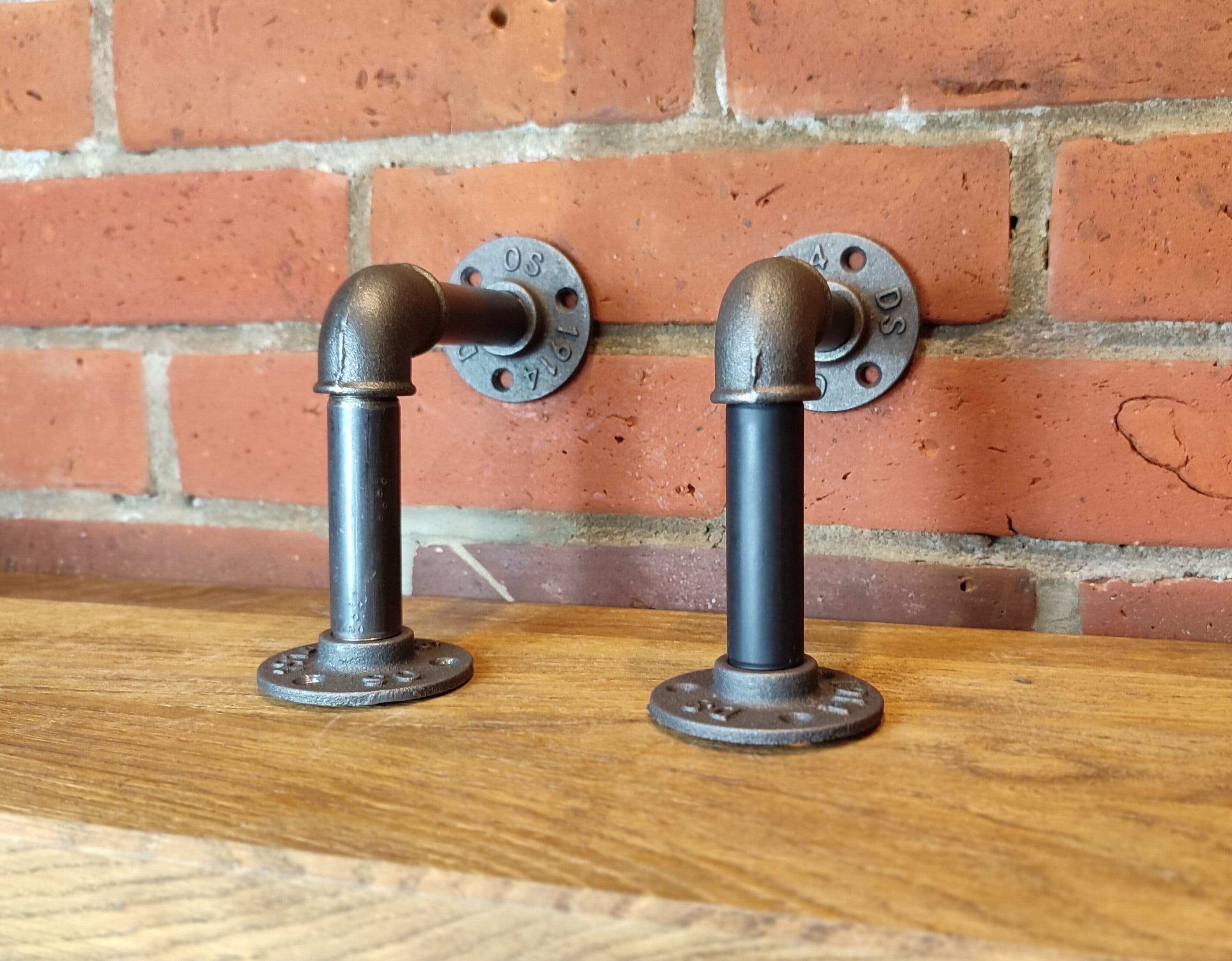Pair Pipe Shelf Brackets Steampunk Shelf Brackets Industrial - Etsy