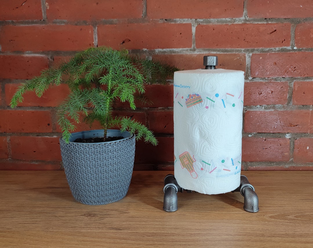 Industrial Paper Towel Stand, Towel Rack, Towel Bar, Industrial Decor ...
