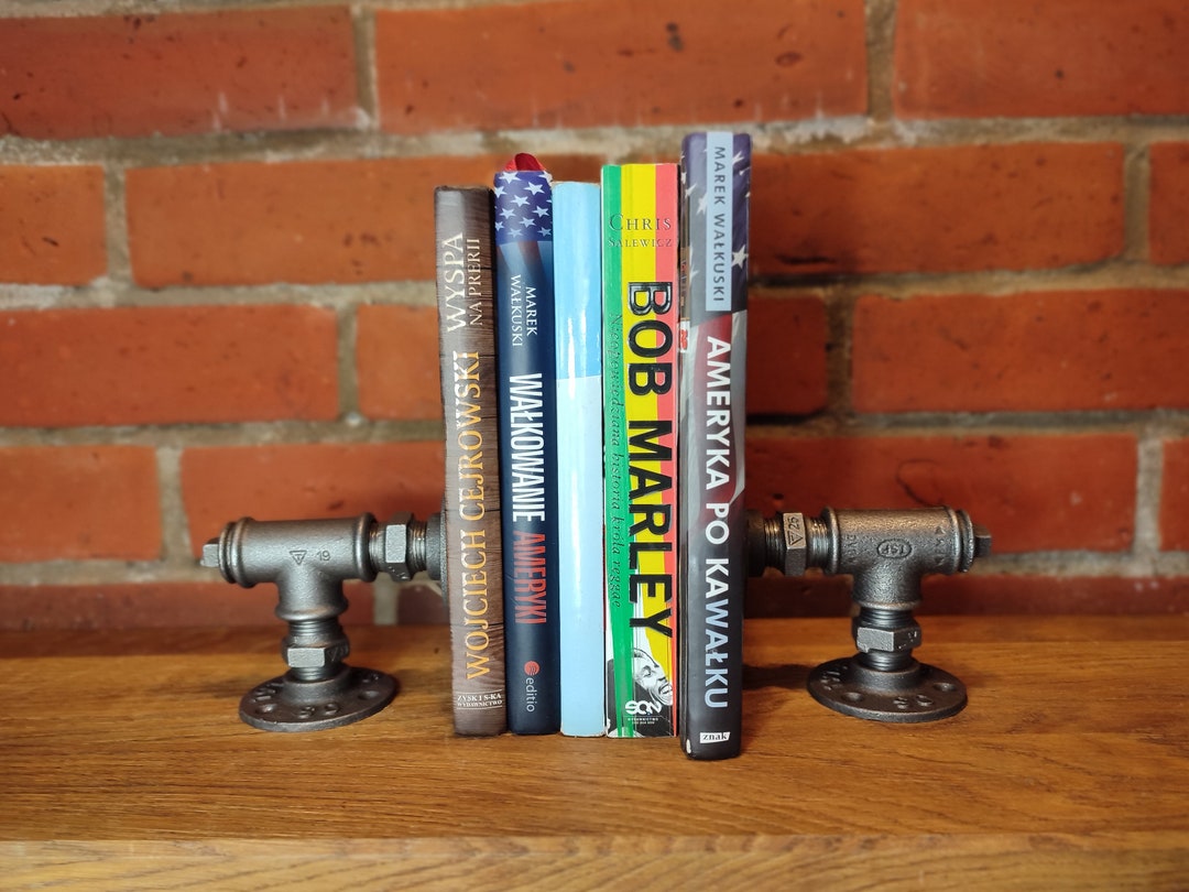 Black Pipe Bookend, Industrial Pipe Bookend, Farmhouse Bookend ...
