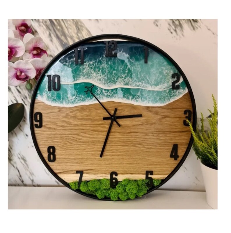 Wooden Oak Clock Frame Clock Metal Wall Clock Farmhouse - Etsy