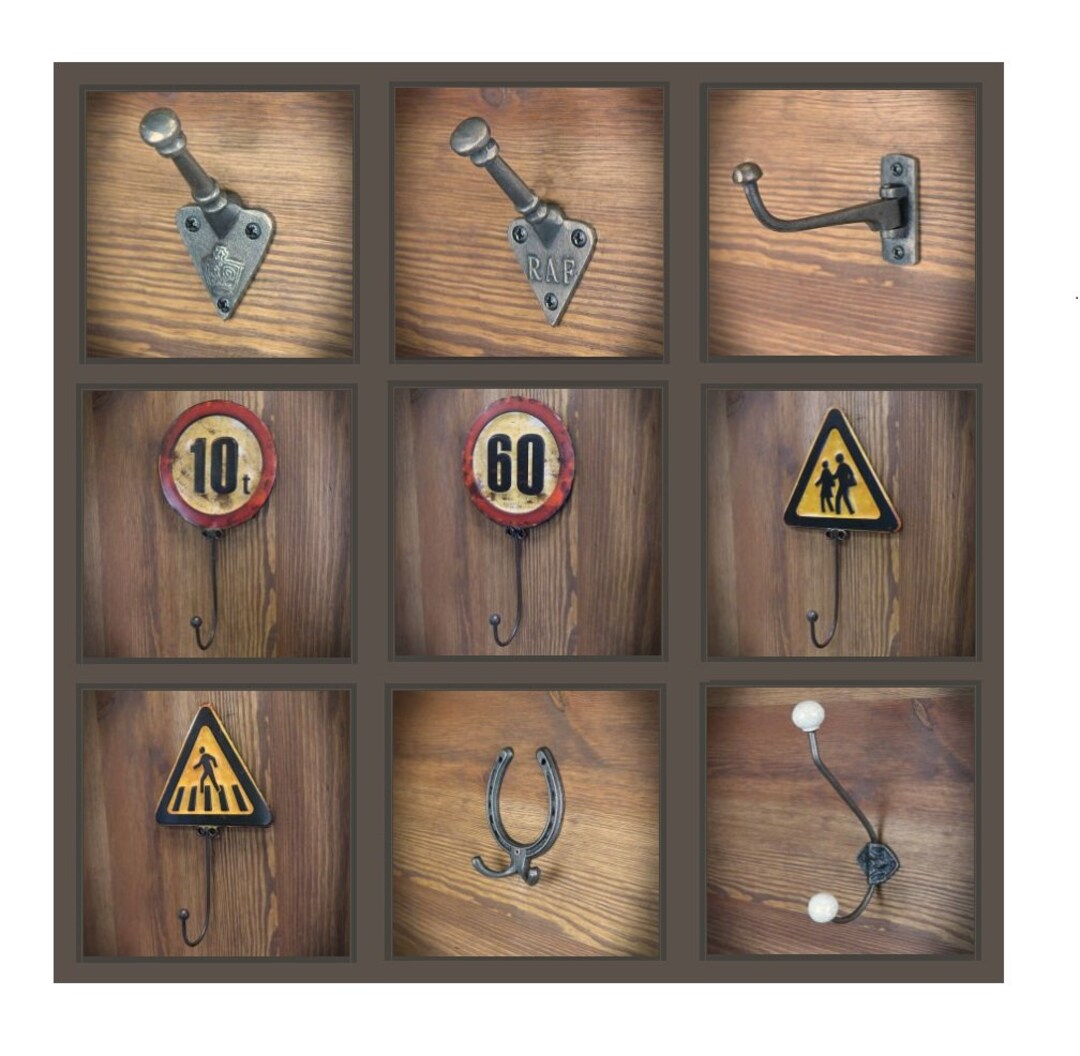 Cast Iron Coat Hook, Retro Antique Finish, Double Coat Hook, Art Deco ...