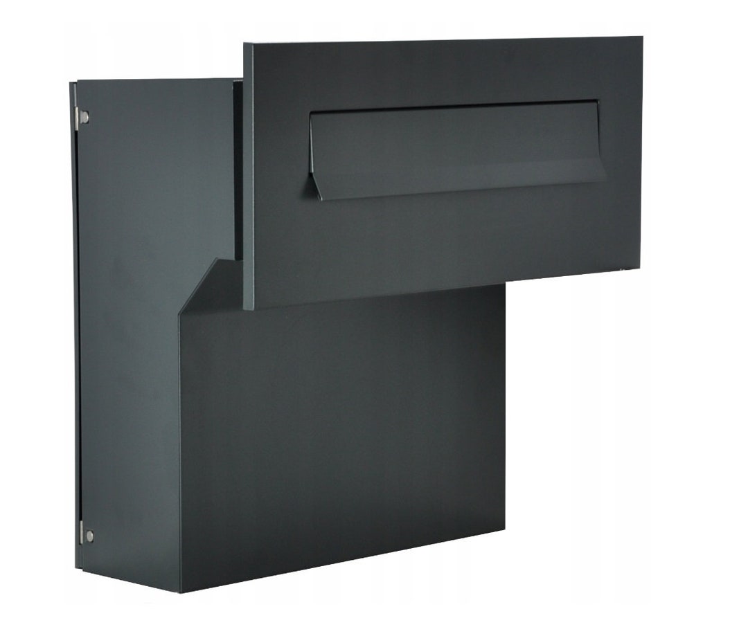 Mailbox to Be Built Into the Wall, Anthracite Black Silver, Galvanized ...