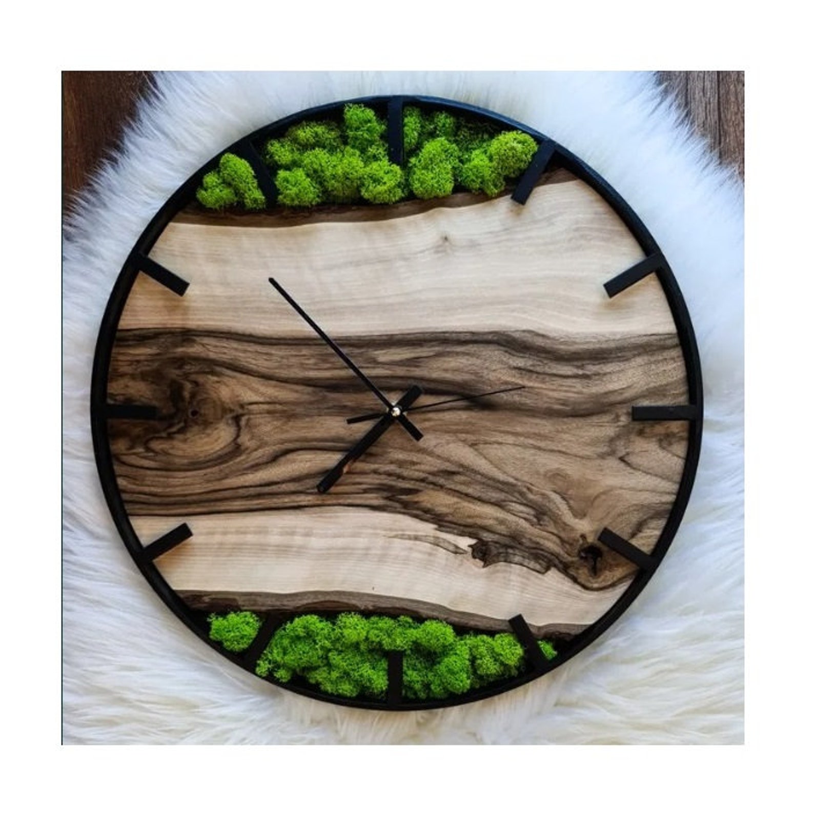 Wooden Oak Clock Frame Clock Metal Wall Clock Farmhouse - Etsy