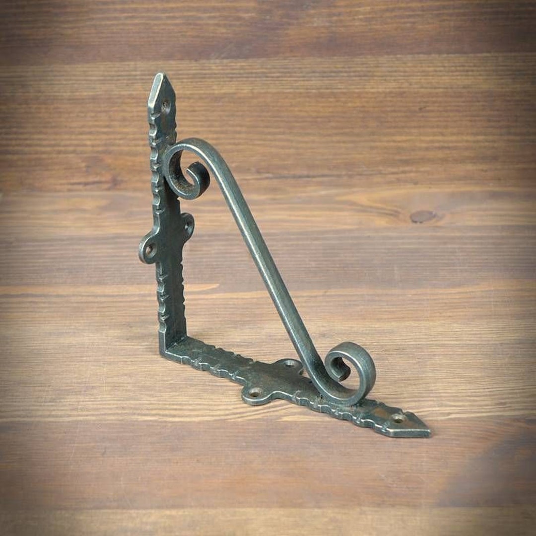 125mm Cast Iron Shelf Bracket, Antique Iron Shelf Support, Rustic Wood ...