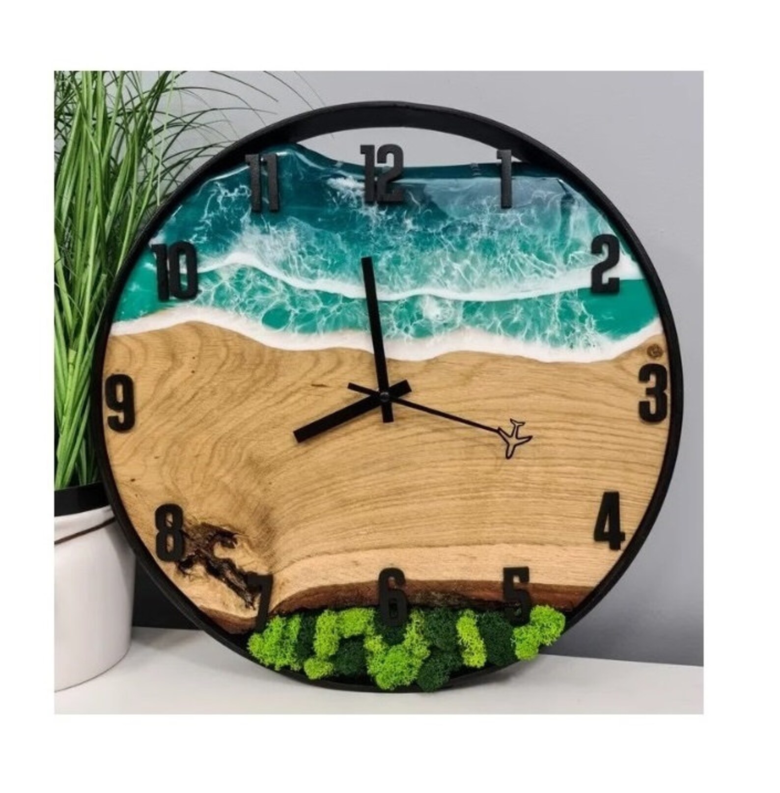 Wooden Oak Clock Frame Clock Metal Wall Clock Farmhouse - Etsy