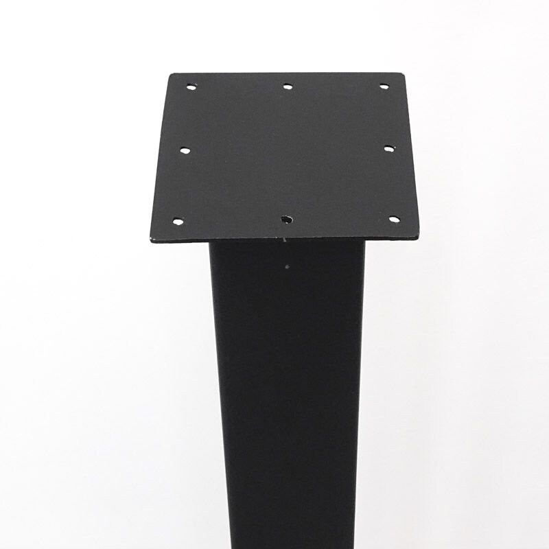 Set of 4 Square Column Table Legs, Black Steel Furniture Legs, 71 Cm ...