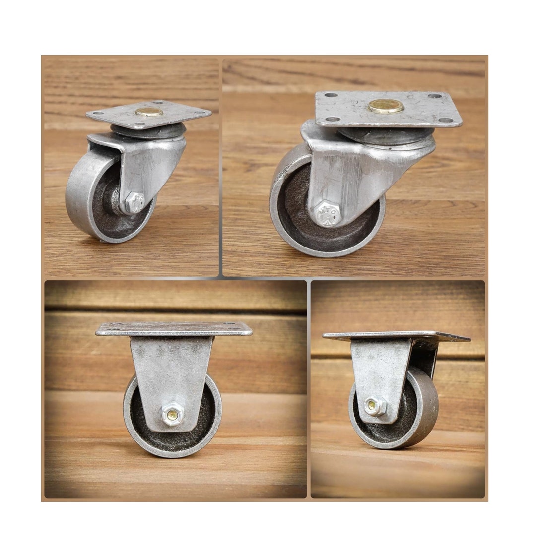Loft Metal Castors, Raw 50mm Iron Furniture Wheel, Rustic 2 ...