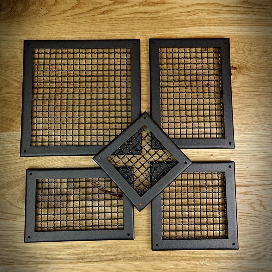 Loft Black Vent Grille, Square Vent Grille, Steel Air Vent Grille, Air ...