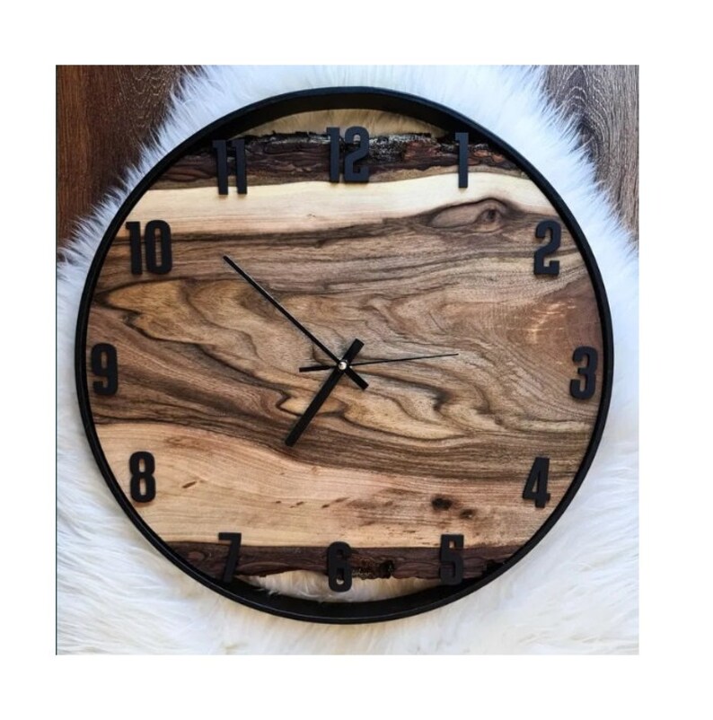 Wooden Oak Clock Frame Clock Metal Wall Clock Farmhouse - Etsy