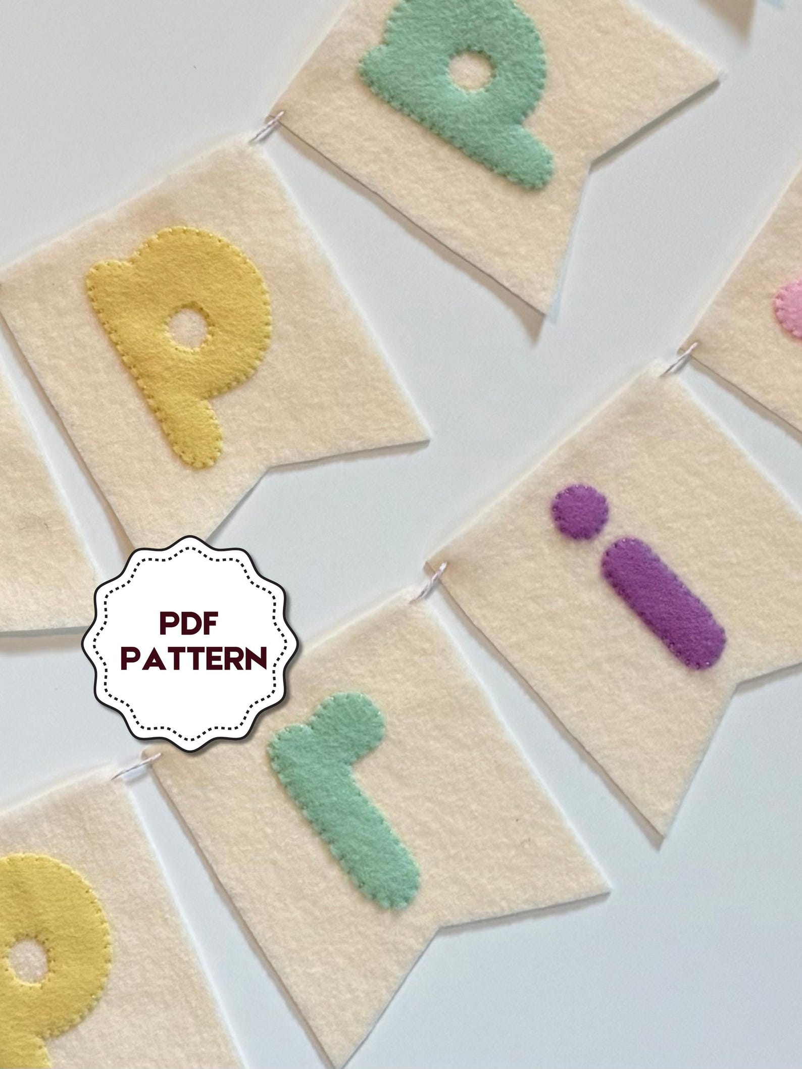PDF Pattern for Banner With Lowercase Bubble Letters With Flowers ...