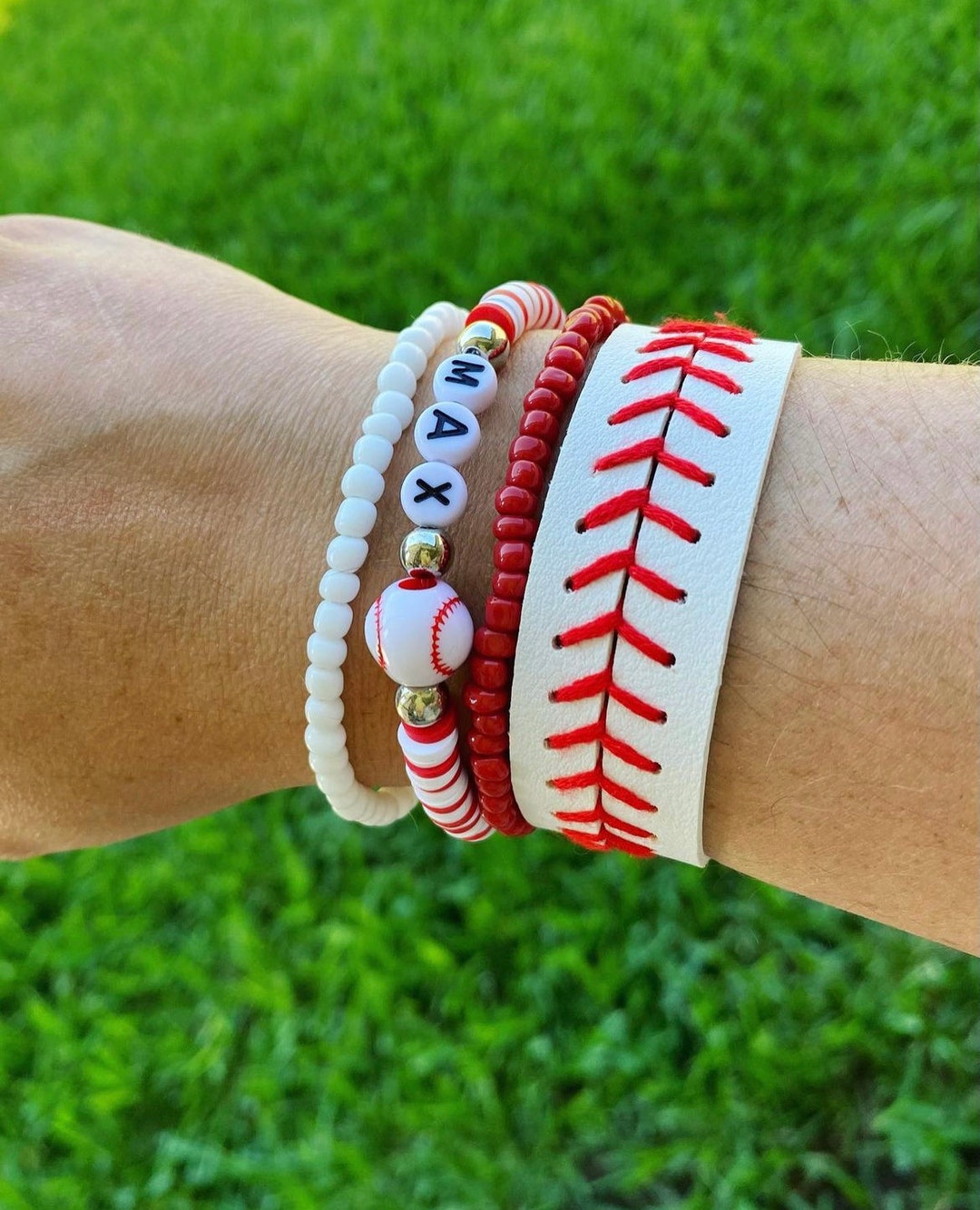 Baseball Bracelets Set of 4 - Etsy