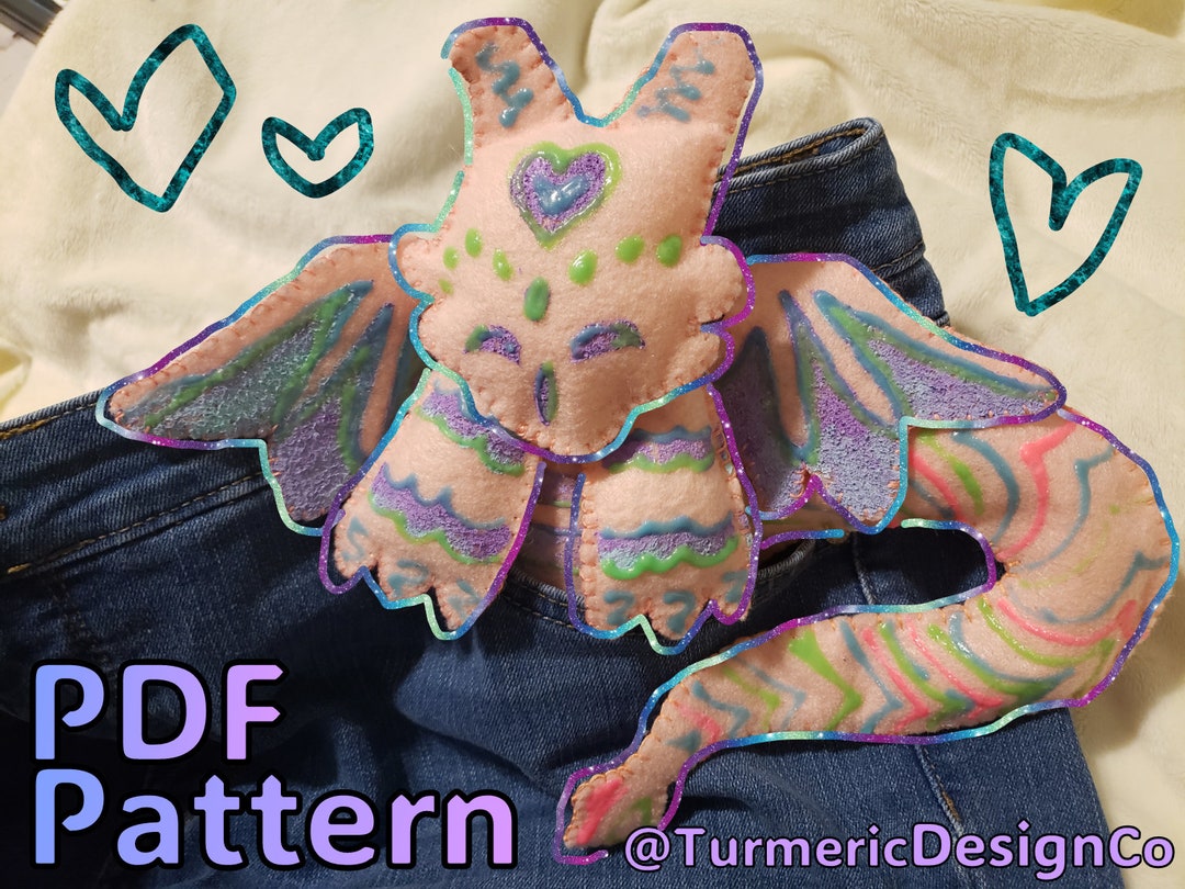 PDF Sewing Pattern - Pocket Dragon Plush - Cute Felt Crafting Tutorial ...