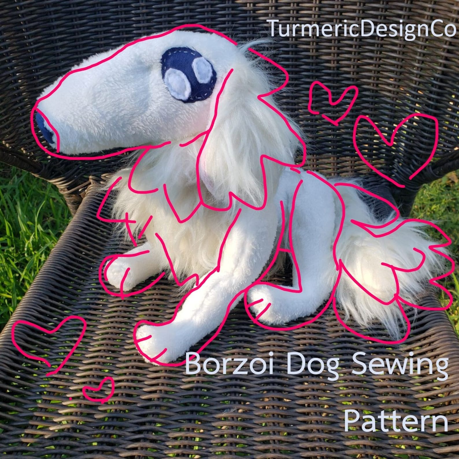 PDF Sewing Pattern - Borzoi Dog Plush - Russian Wolfhound Plushie ...
