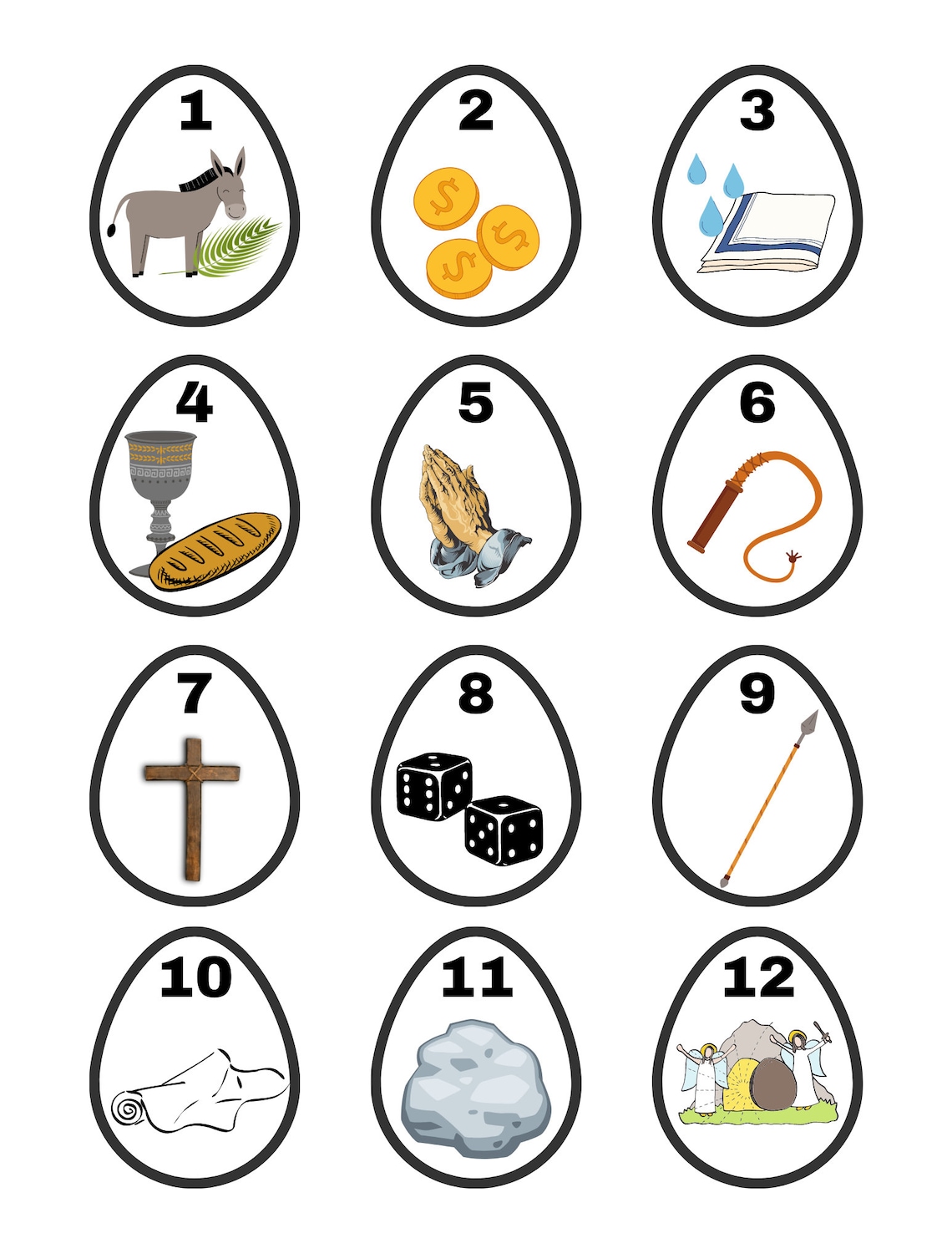 Resurrection Story Printable, Easter Eggs Resurrection Story Inserts ...