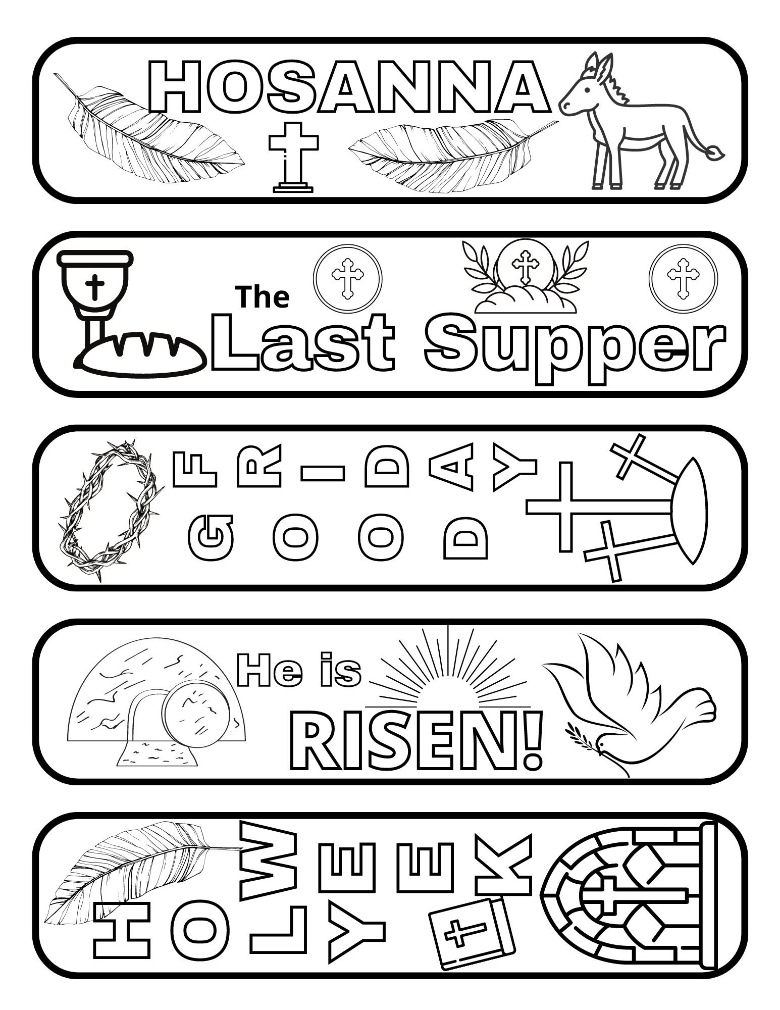 Holy Week Kids Printable Activities, Easter Activities for Kids ...