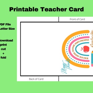 Teacher Appreciation Card Printable, Teacher Card From Student, Best ...