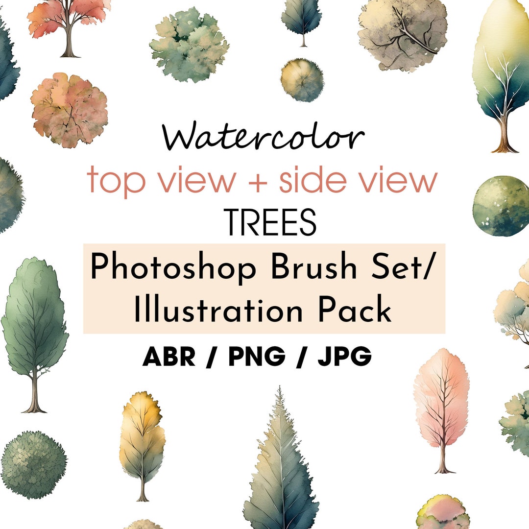 Photoshop Brush Set SIDE+TOP-TREES Abr + Png + Jpg / Illustration Pack ...