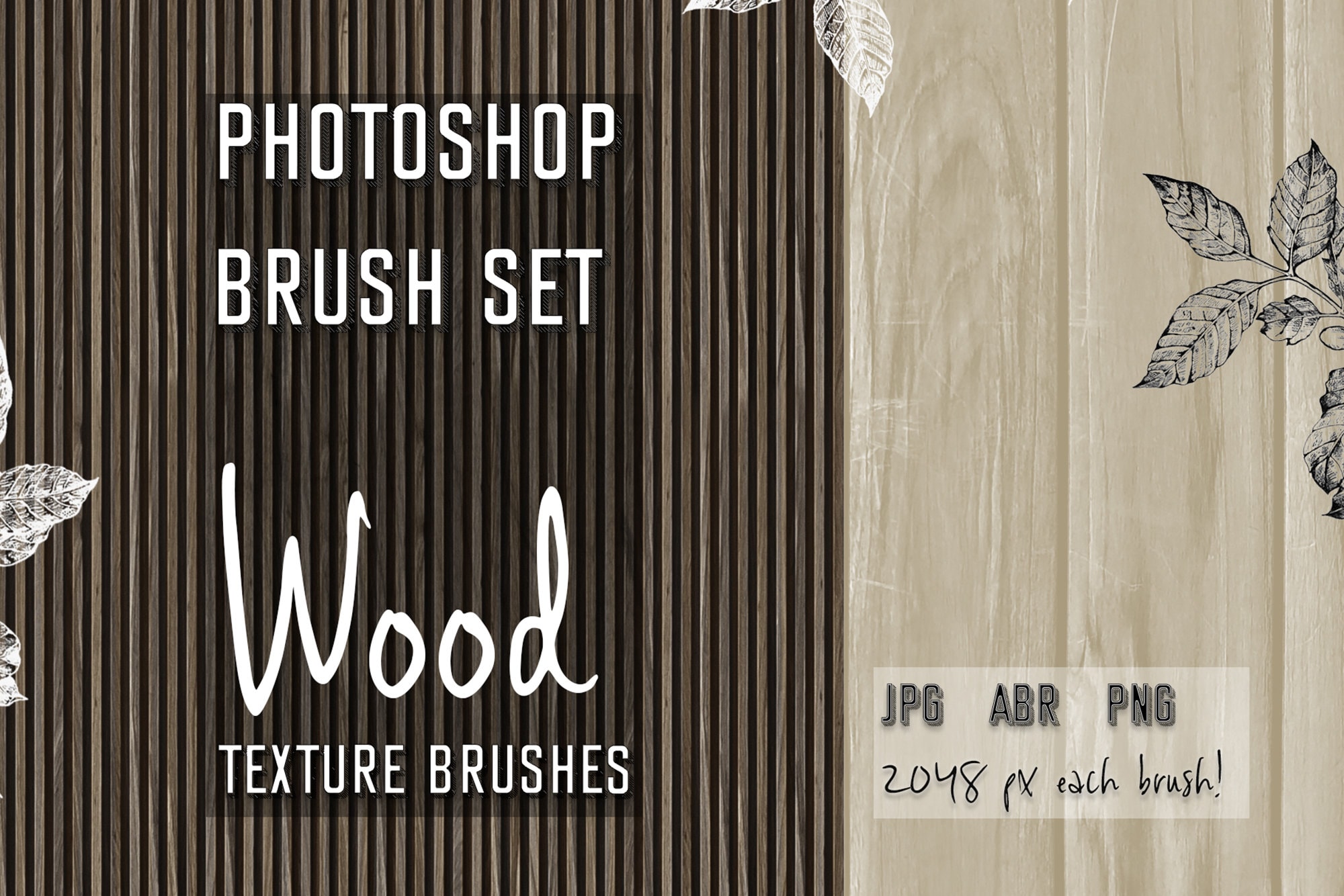 Photoshop Brush Set WOOD TEXTURE / Abr + Png + Jpg File/ Illustration ...