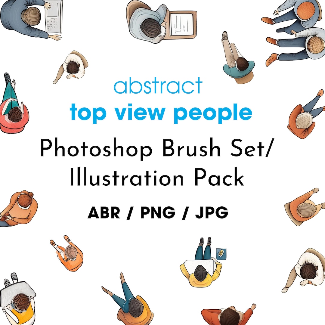 Photoshop Brush Set PEOPLE TOP VIEW Abr + Png + Jpg / Illustration Pack ...