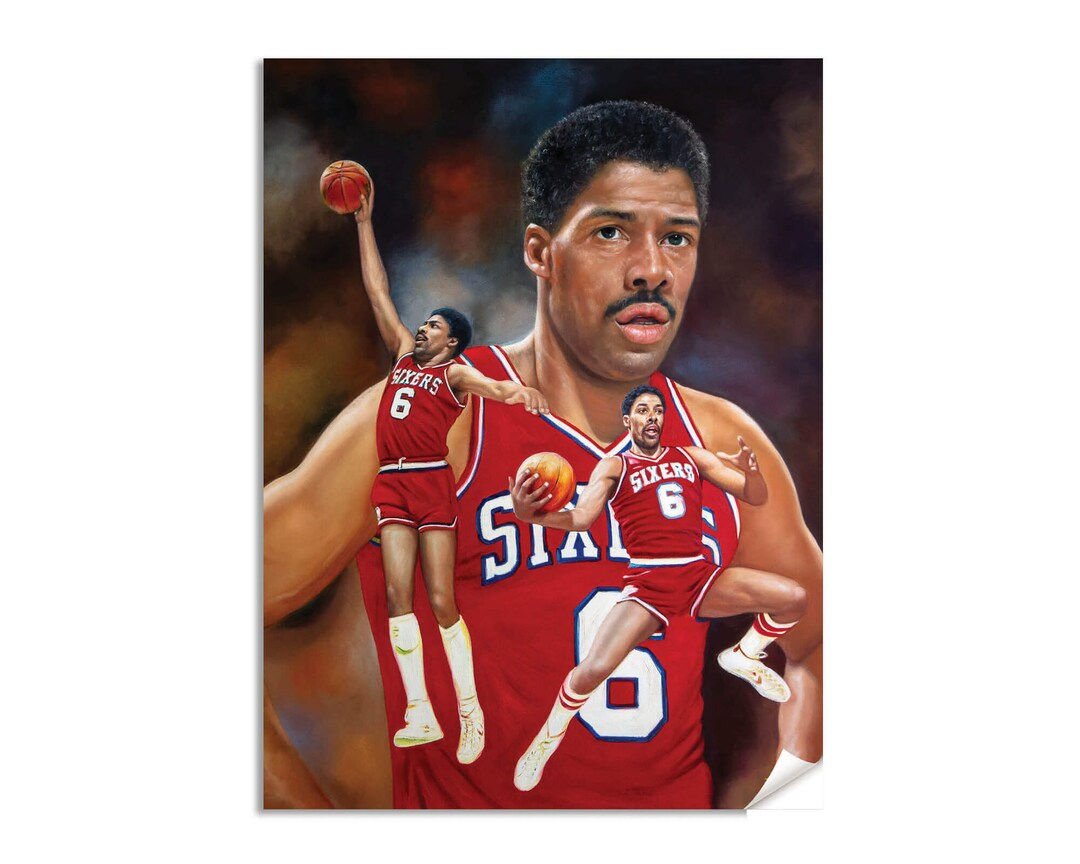 Julius Erving Dr J Philadelphia 76ers Sixers NBA Basketball Player the ...