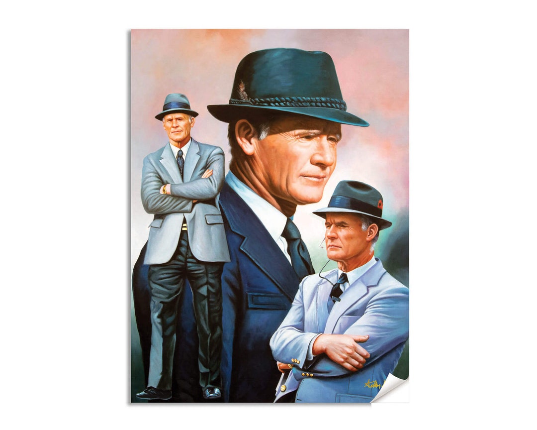 Tom Landry Dallas Cowboys Head Coach NFL Football Hall of Fame Art ...
