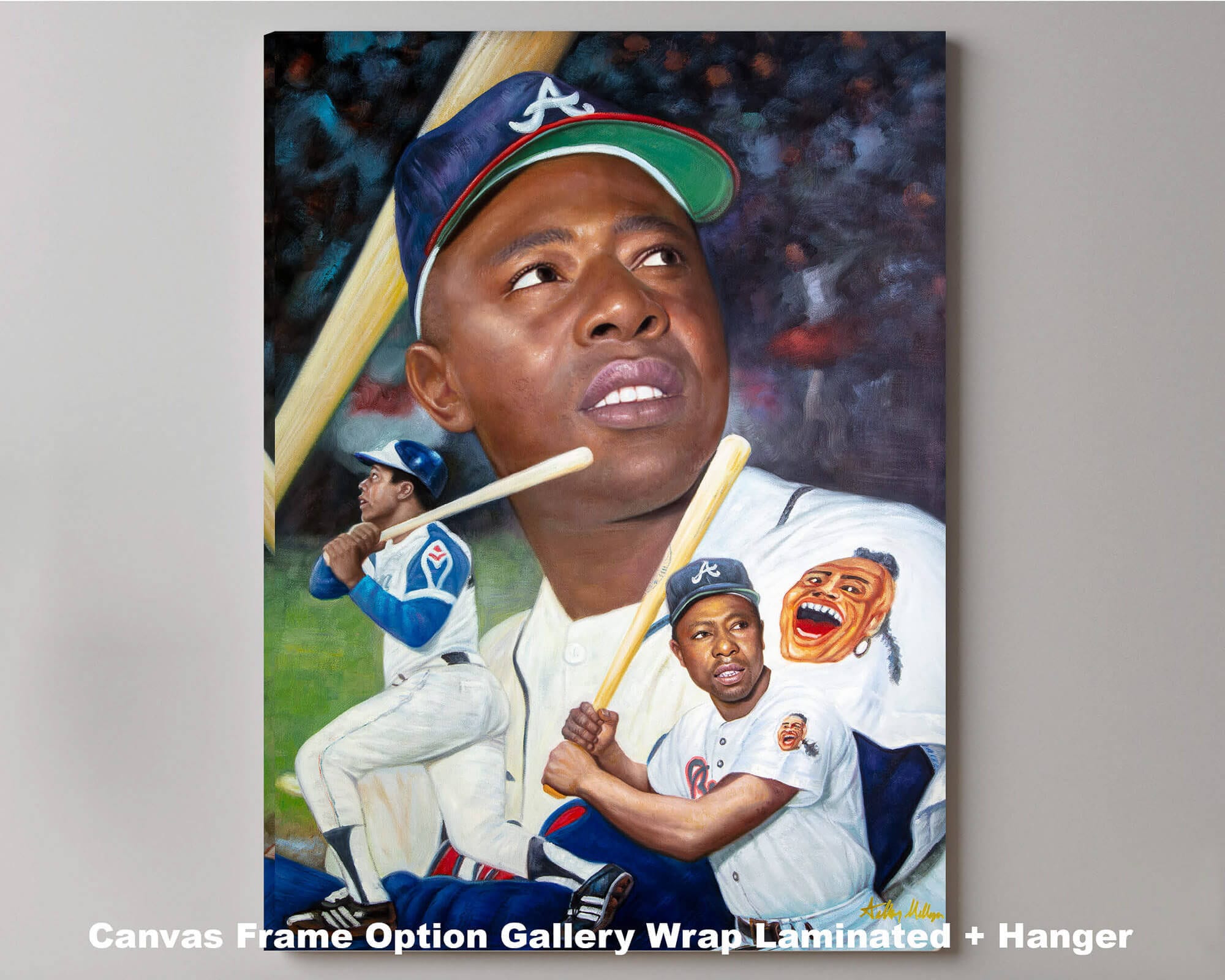 Hank Aaron Outfielder Atlanta Braves MLB Baseball Hall of Fame Art ...