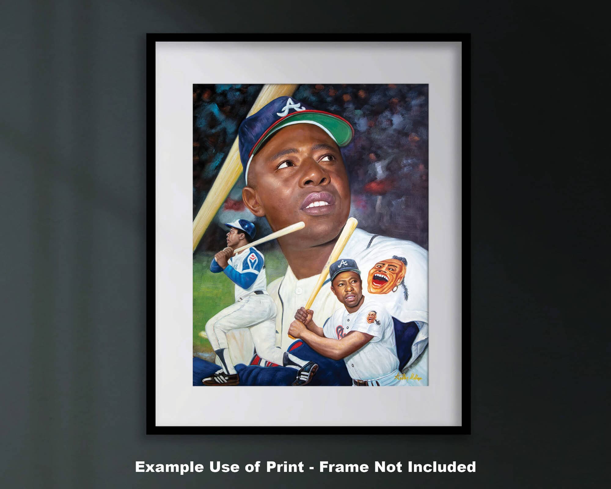 Hank Aaron Outfielder Atlanta Braves MLB Baseball Hall of Fame Art ...