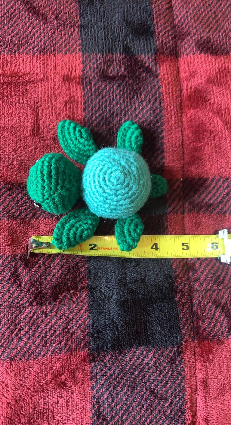 Small Dark Green Crochet Sea Turtle With Light Blue Shell Amigurumi ...