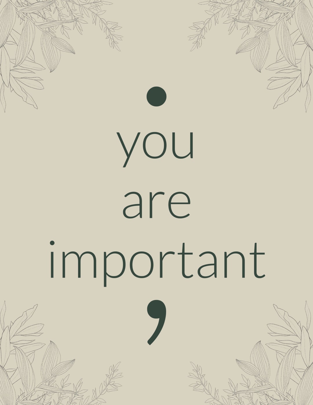 You Are Important, Poster, Mental Health Awareness Poster, Mental ...