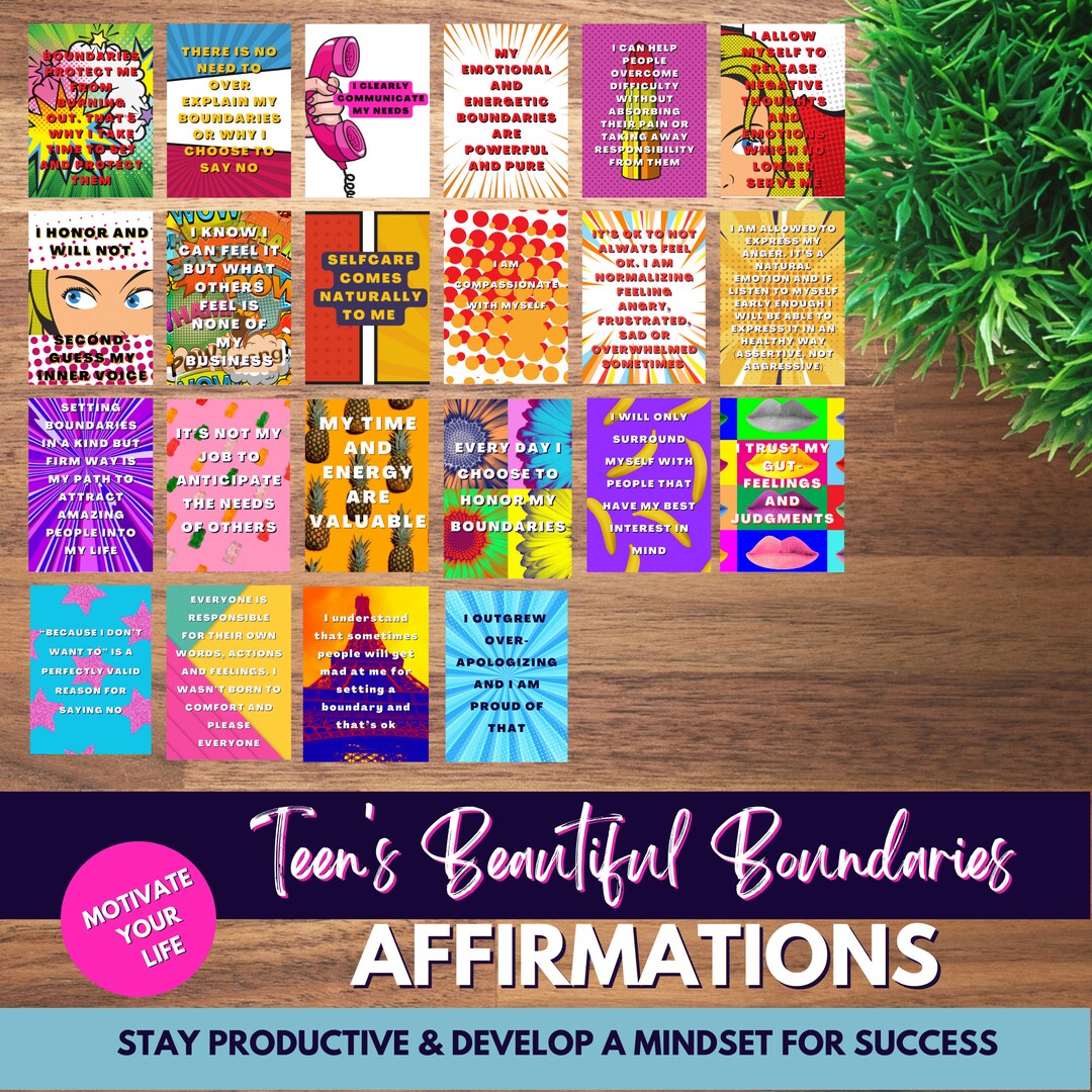 The Teen's Bountiful Boundaries Affirmation Cards Digital Download - Etsy