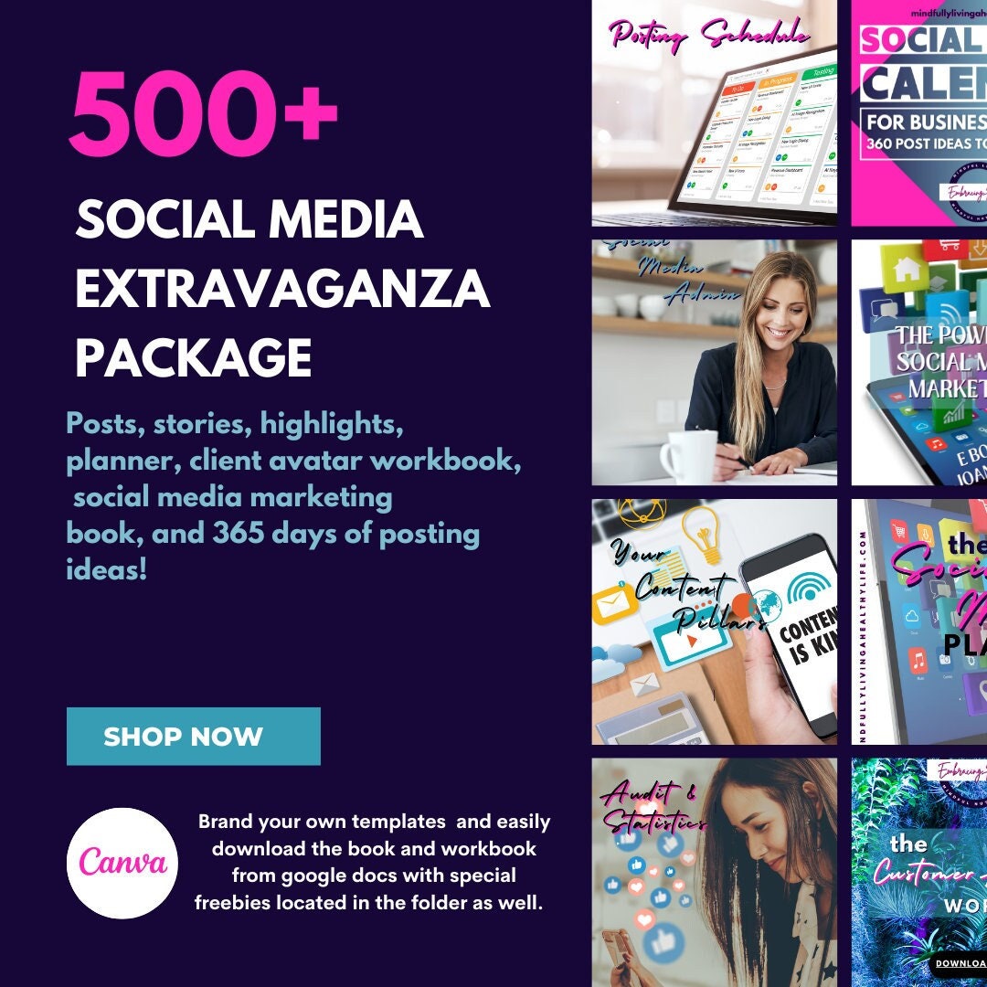 The Ultimate Social Media Planner, Social Media Planner & Editable ...
