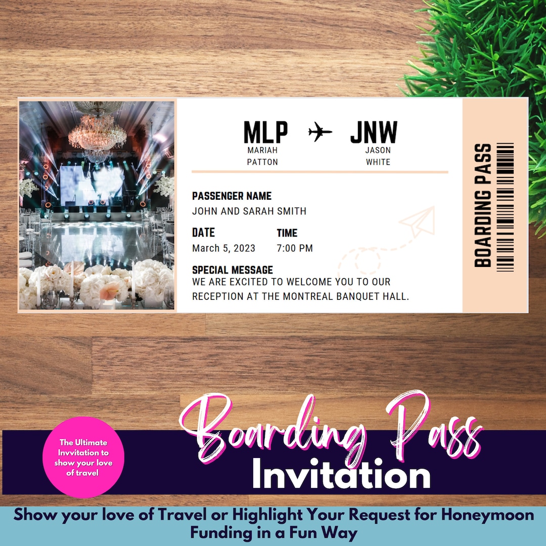 DIY Boarding Pass Invitation Template Easy Canva Instructions for ...
