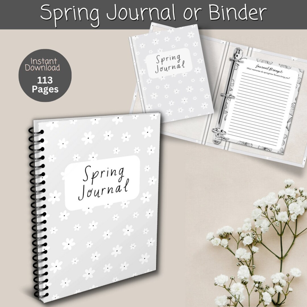 Spring Writing Journal A4 Pdf File Printable Journal Prompts Digital ...