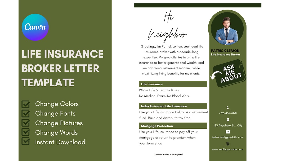 Life Insurance, Insurance Broker Introduction Flyer Template, Mortgage ...