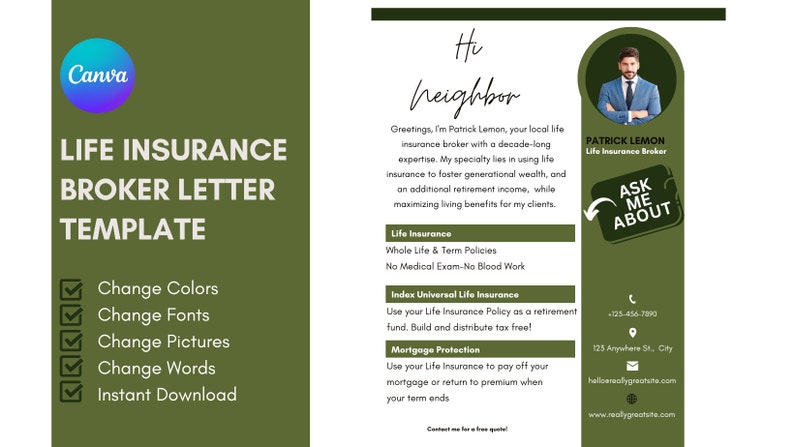 Life Insurance, Insurance Broker Introduction Flyer Template, Mortgage ...