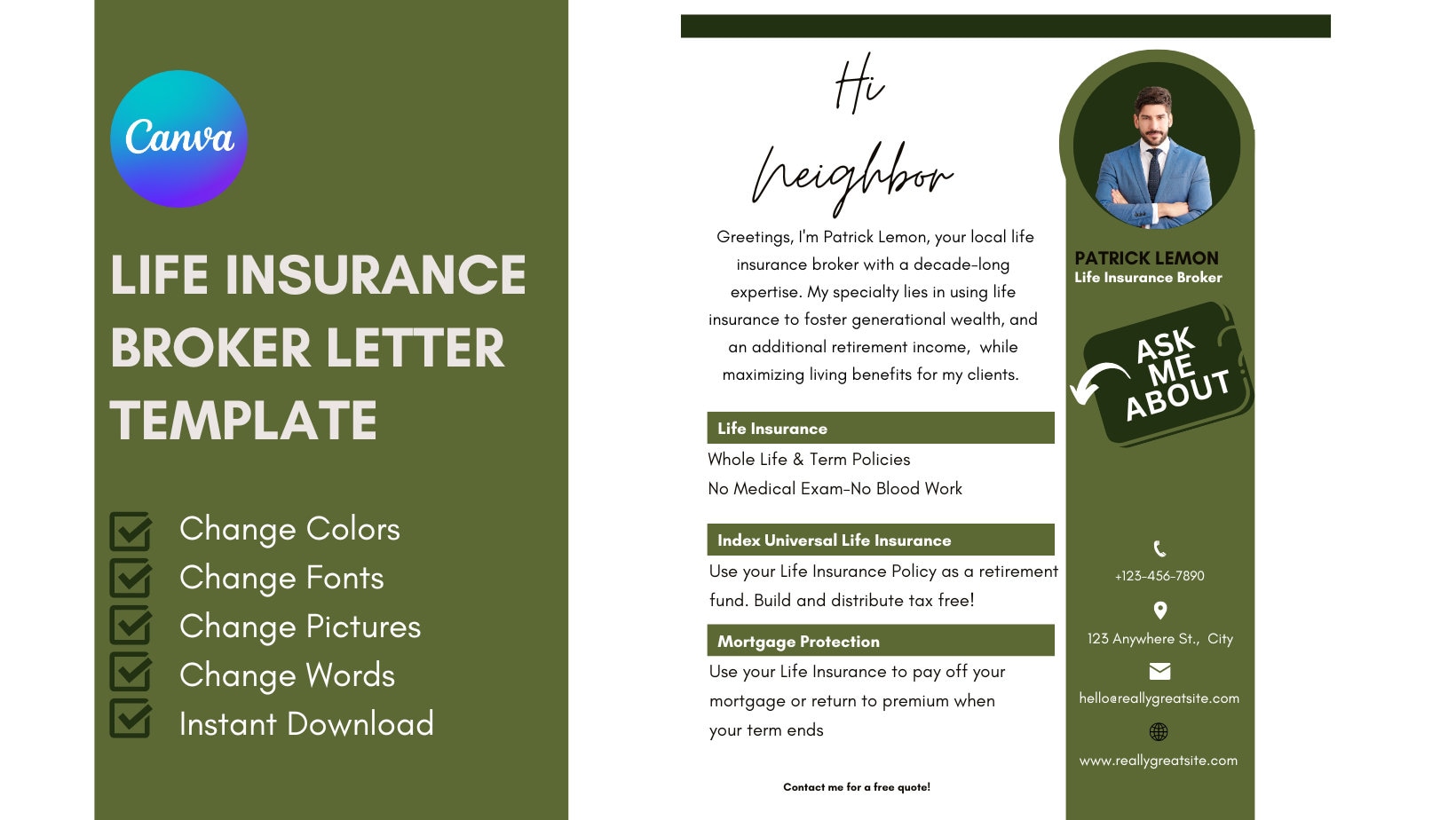 Life Insurance, Insurance Broker Introduction Flyer Template, Mortgage ...