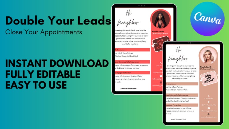 Life Insurance, Insurance Broker Introduction Flyer Template, Mortgage ...