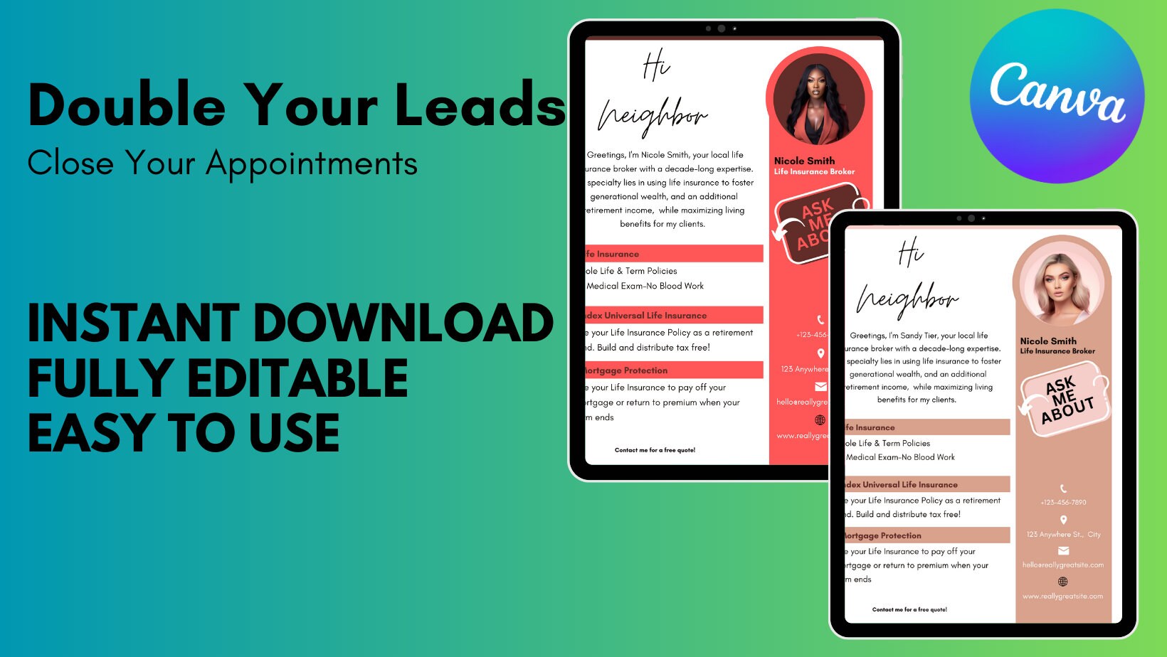 Life Insurance, Insurance Broker Introduction Flyer Template, Mortgage ...